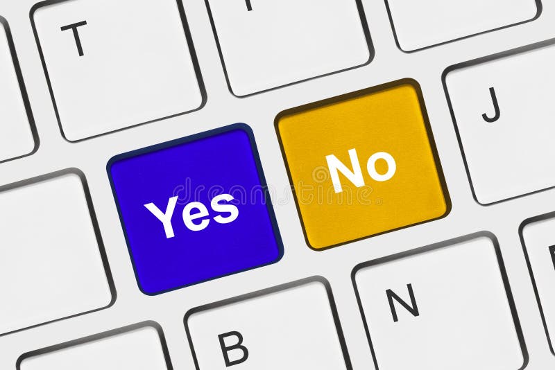 Computer Keyboard with Yes and No Keys Stock Image - Image of problem ...