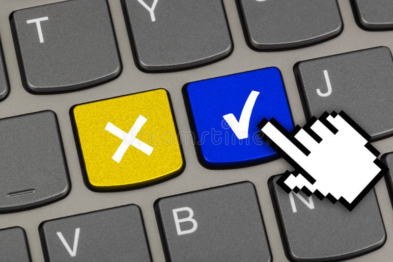 Computer Keyboard with Yes and No Keys Stock Image - Image of choosing ...