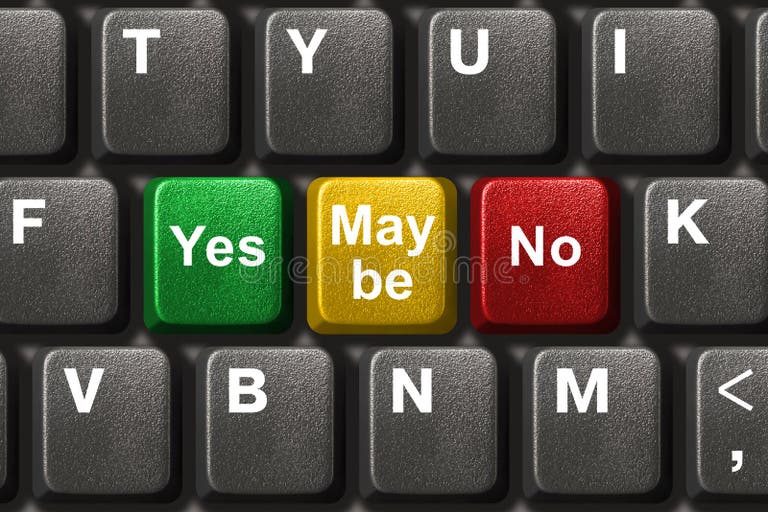 Computer Keyboard with Yes, No and Maybe Keys Stock Photo - Image of ...