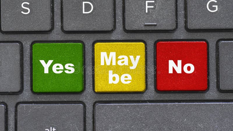 Computer Keyboard with Yes, No and Maybe Keys Stock Image - Image of ...