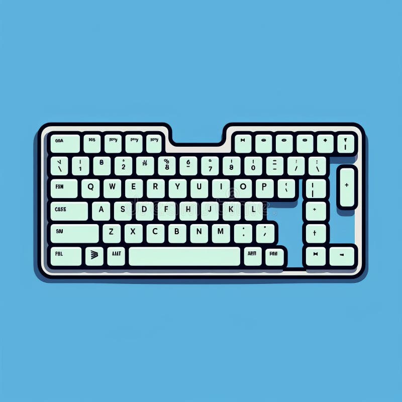 Minimalist Computer Keyboard Vector Illustration in Keith Haring Style ...