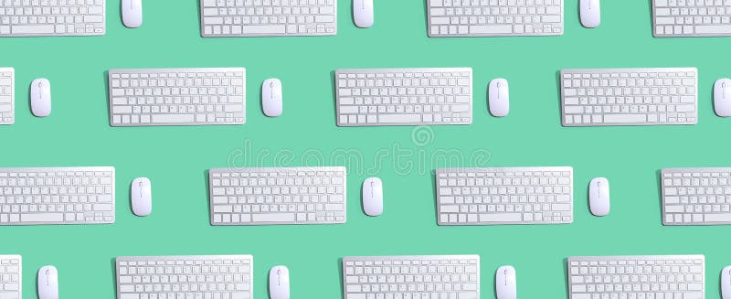 A Set of Computer Keyboards, Random Colors, Front View. a Modern Image ...
