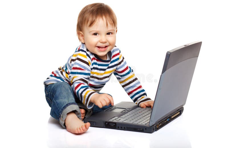 Computer kid stock image. Image of education, side, internet - 23690969