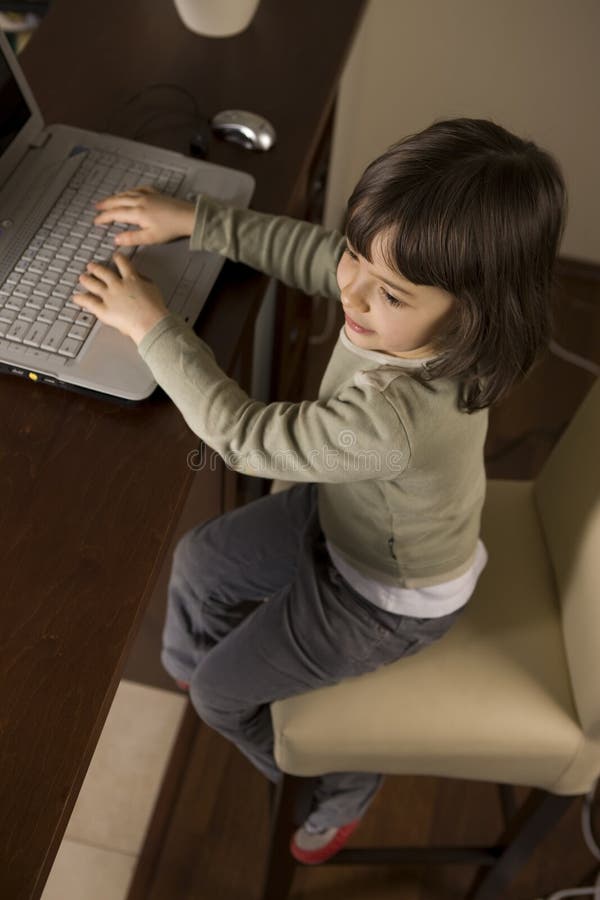 Computer kid stock photo. Image of girl, face, ibook, anger - 4426230