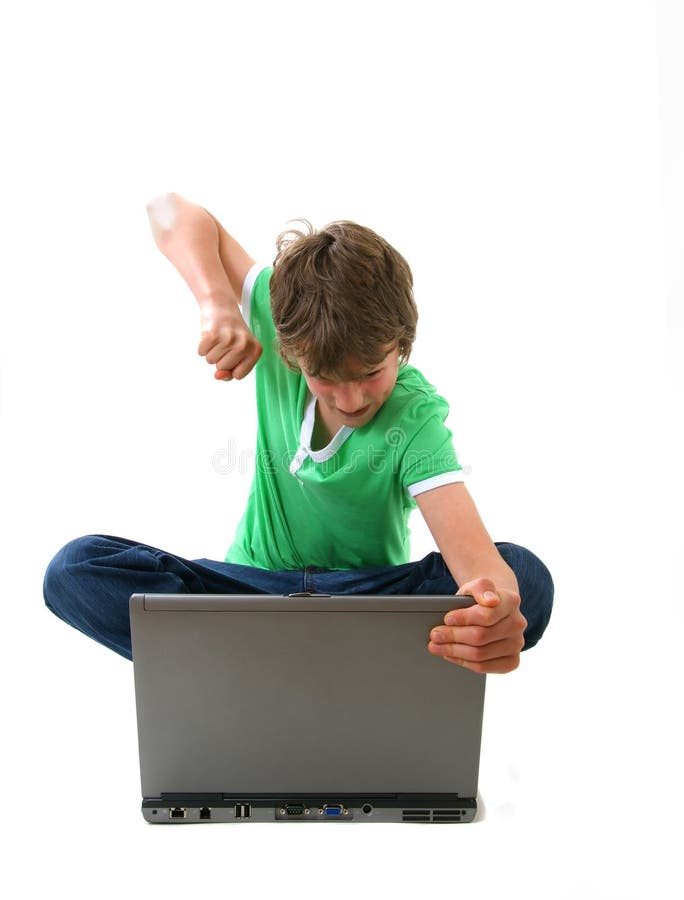 Computer Kid stock image. Image of virus, notebook, desperate - 7302439