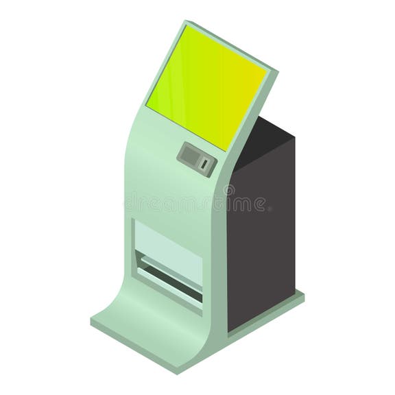 Computer Kiosk Icon, Isometric Style Stock Vector - Illustration of ...