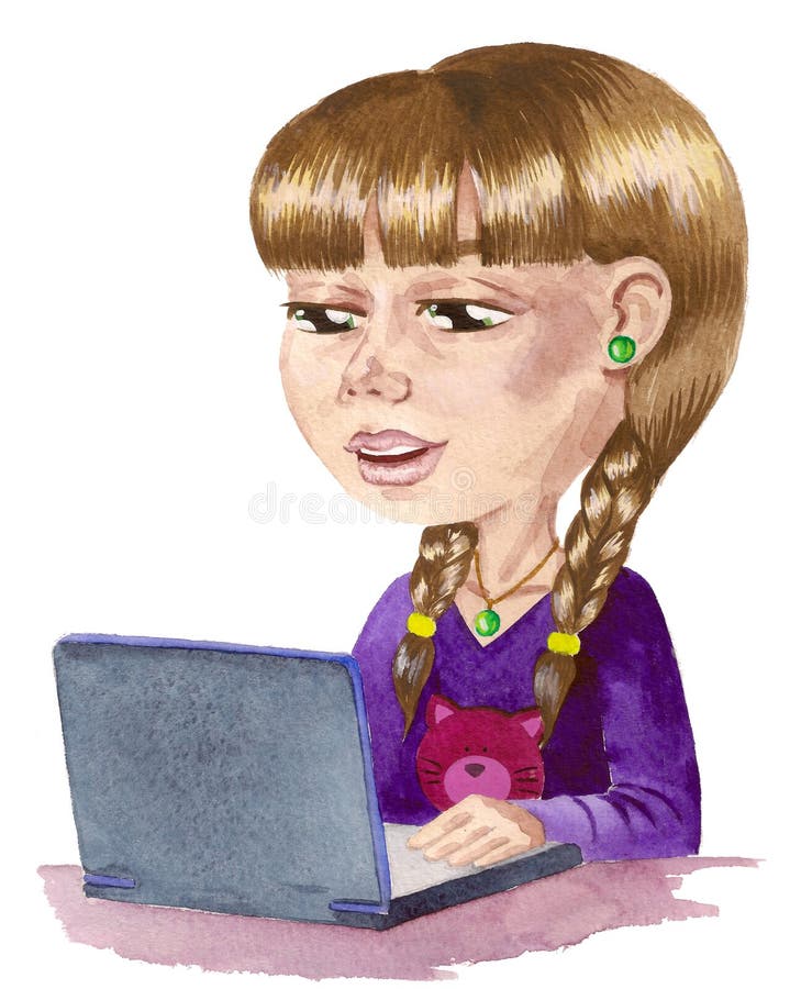 Computer knows all stock illustration. Illustration of reading - 52450743