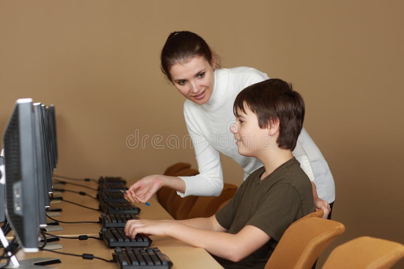 Students in computer lab stock photo. Image of monitor - 6336696