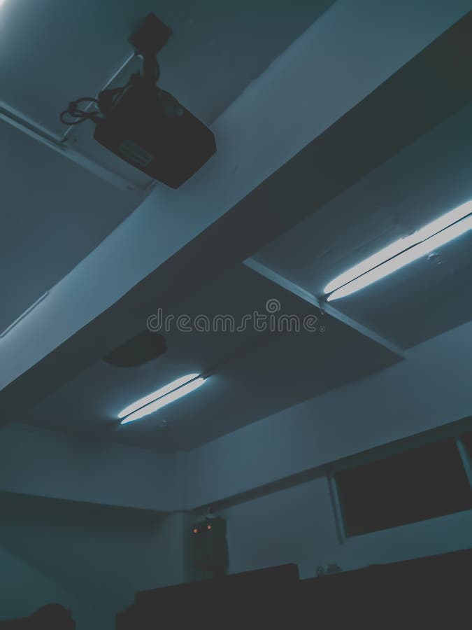 Computer Lab Corner with Dark Blue Scheme Stock Photo - Image of ...