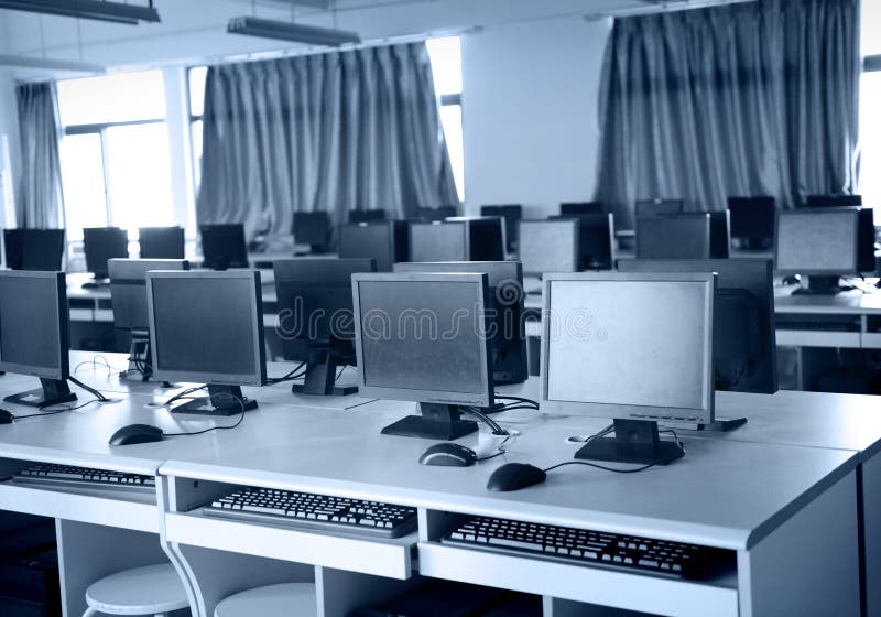 Computer Lab stock photo. Image of desk, contrasty, future - 42239974