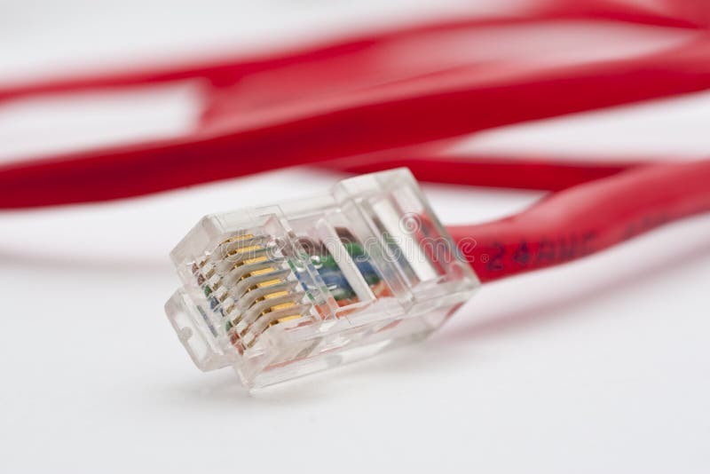 Computer LAN Cables Red stock photo. Image of cat5, objects - 10040992