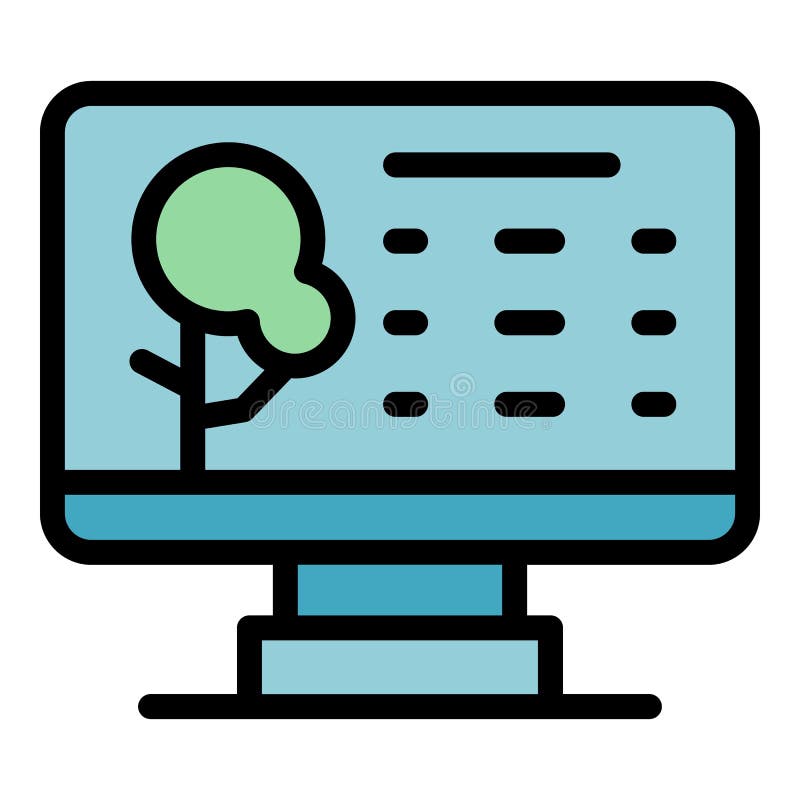 Computer Landscape Designer Icon Color Outline Vector Stock Vector ...