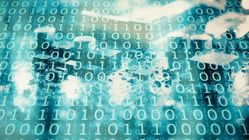 Computer Language Binary Numbers Working In Secured Network Stock 9010