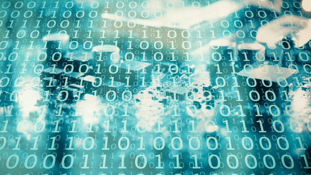 Computer Language Binary Numbers, Working in Secured Network Stock ...