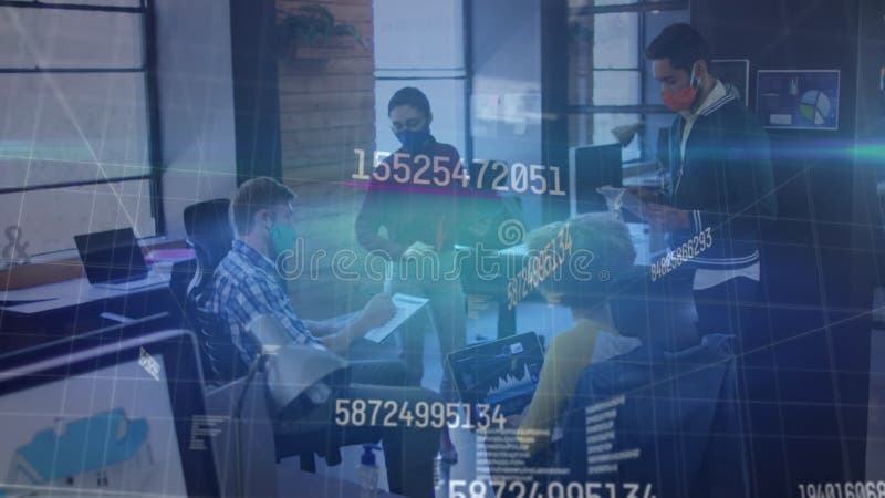 Computer Language, Changing Numbers and Lines Over Multiracial ...