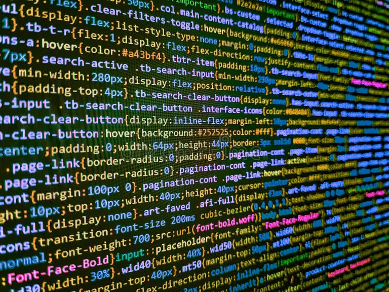 Computer Language Script Code Screen. Computer Program Preview. Abstract Computer Script Source ...