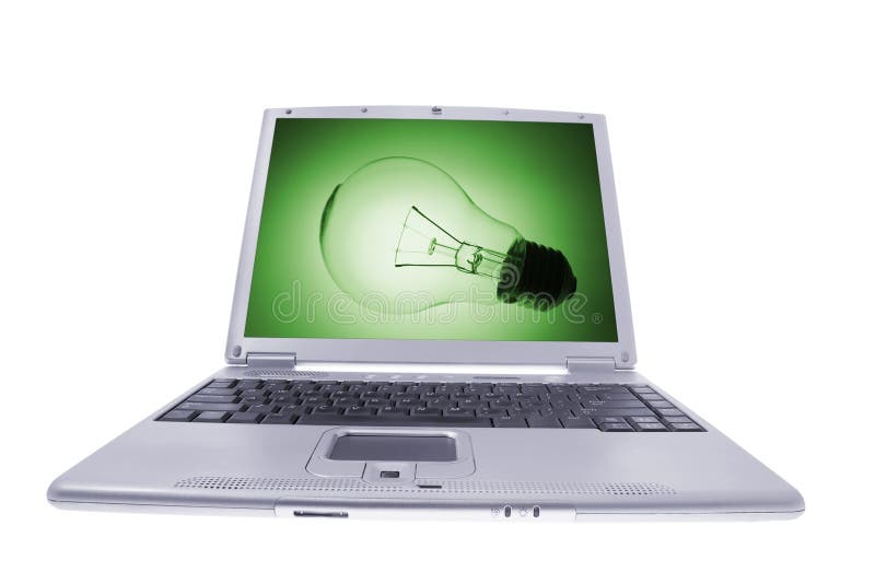Laptop Computer with Video on Screen Stock Photo - Image of digital ...