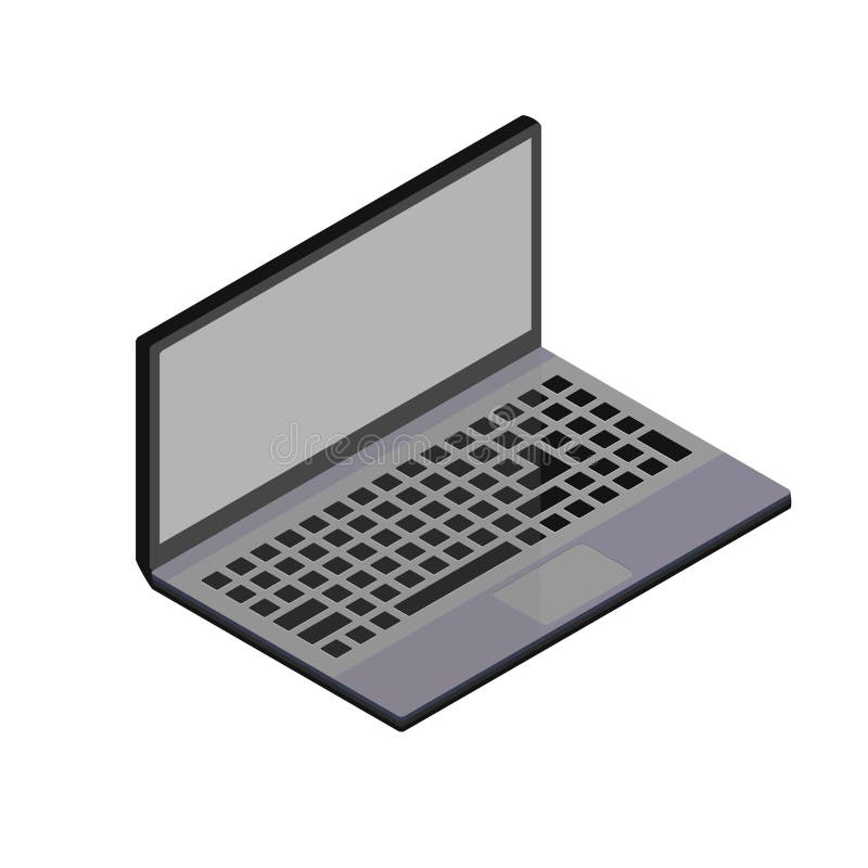Computer. Laptop Abstract Image. Isometric, 3D Front View. Vector ...