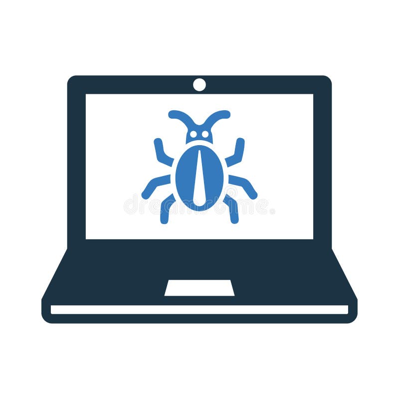 Computer, Laptop, Antivirus, Bug Icon. Editable Vector Graphics Stock ...