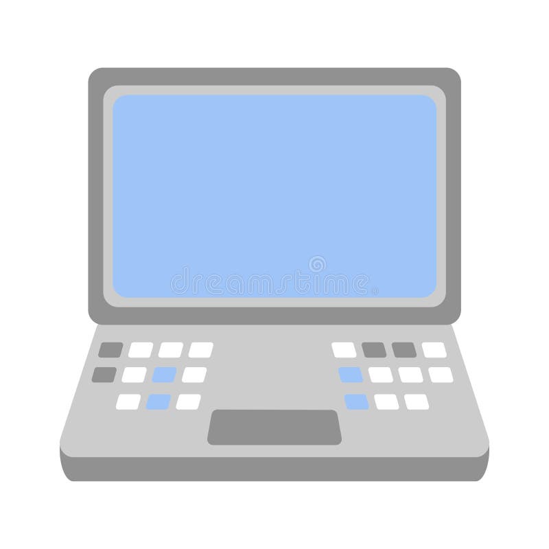 Computer Laptop Cartoon Flat Icon Illustration Stock Vector ...