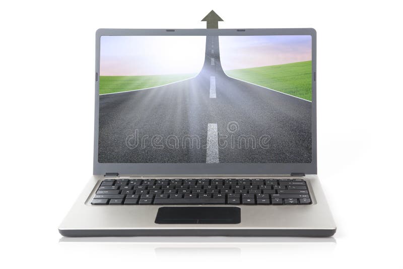 Computer Laptop with Display Road To Success Stock Image - Image of ...