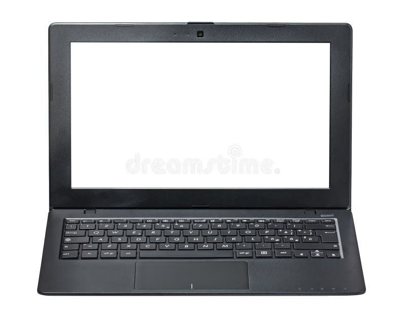 Computer Laptop Front View Isolated Stock Photo - Image of front ...