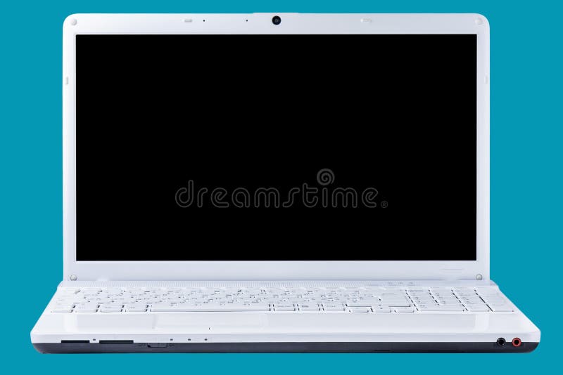 Computer-Laptop Front View Isolated Clipping Path Stockbild - Bild von ...
