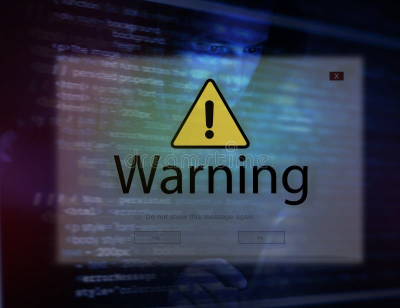Computer Laptop with Hack Warning Pop Up Stock Image - Image of ...