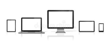 Computer, Laptop, Mobile Phone and Digital Tablet Pc Stock Illustration ...
