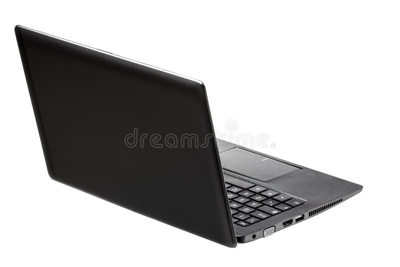 Computer Laptop Open Back View Three Quarters Isolated Stock Image ...