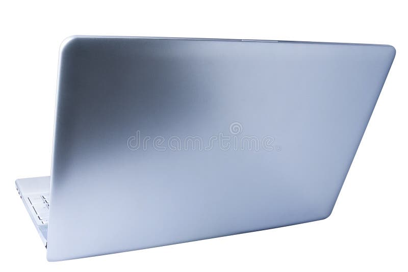 Computer Laptop Open Back View Three Quarters Isolated Stock Photos ...
