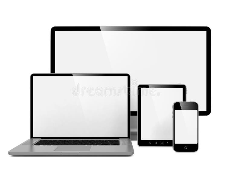 Computer, Laptop and Phone. Stock Illustration - Illustration of ...