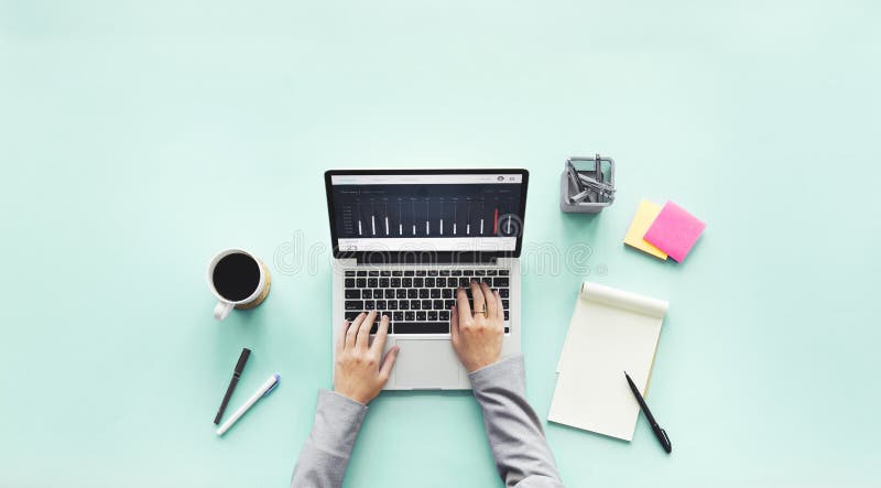 Computer Laptop Research Working Desk Concept Stock Photo - Image of ...