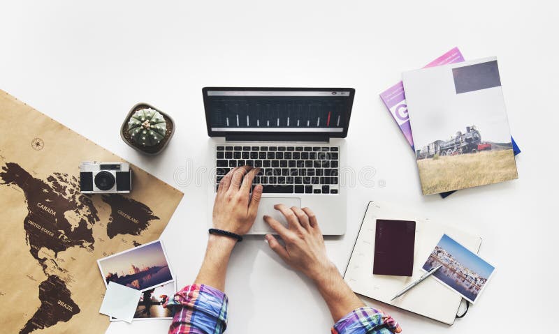 Computer Laptop Research Working Desk Concept Stock Photo - Image of ...
