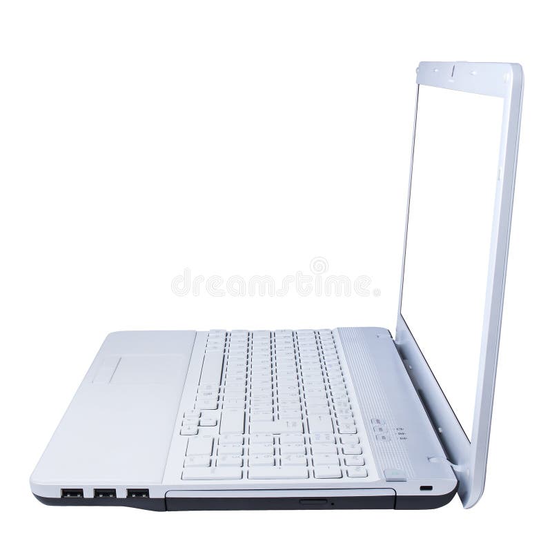 Computer Laptop Side View Isolated Stock Photo - Image of background ...