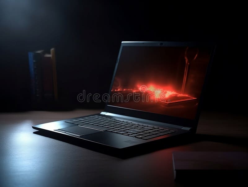 Laptop Table Dark Background Stock Illustrations – 2,298 Laptop Table ...