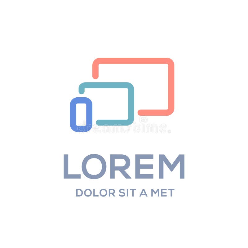 Computer Laptop Tablet Mobile Phone Logo Icon Design Template Stock ...