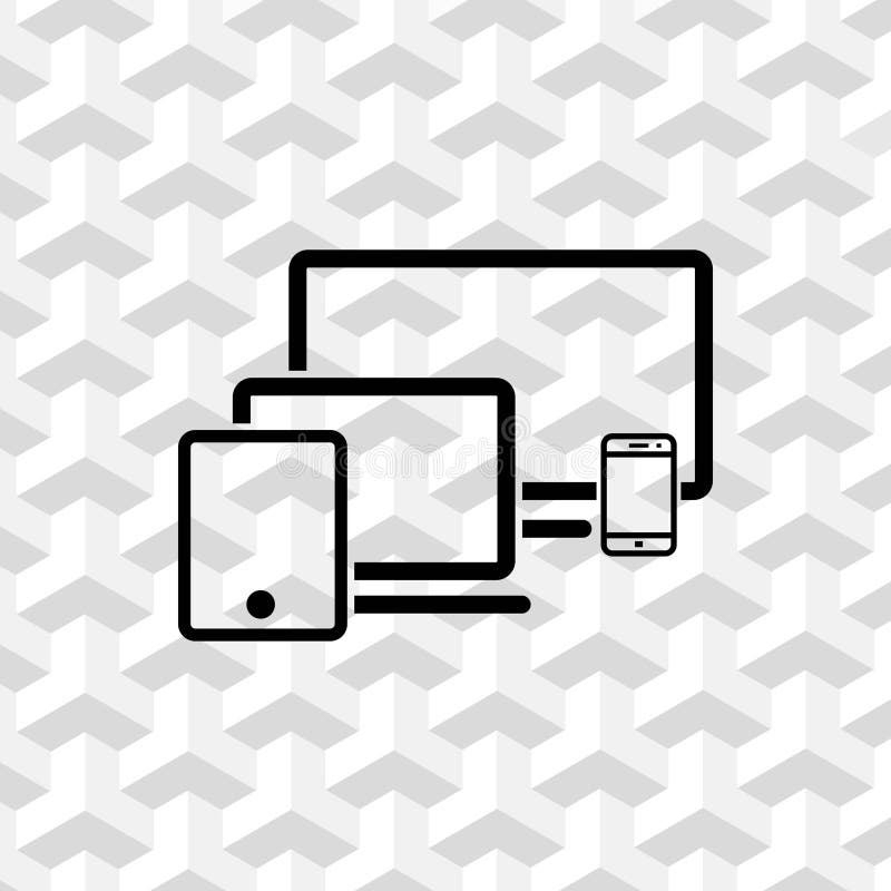 Computer Laptop Tablet Phone Icon Stock Vector Illustration Flat Design ...