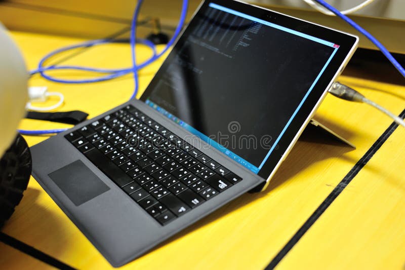 Computer Laptop in Working Room Stock Photo - Image of table, modern ...