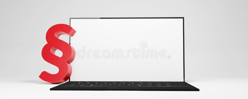 Computer Law Paragraph with Blank Screen 3d-illustration Stock ...
