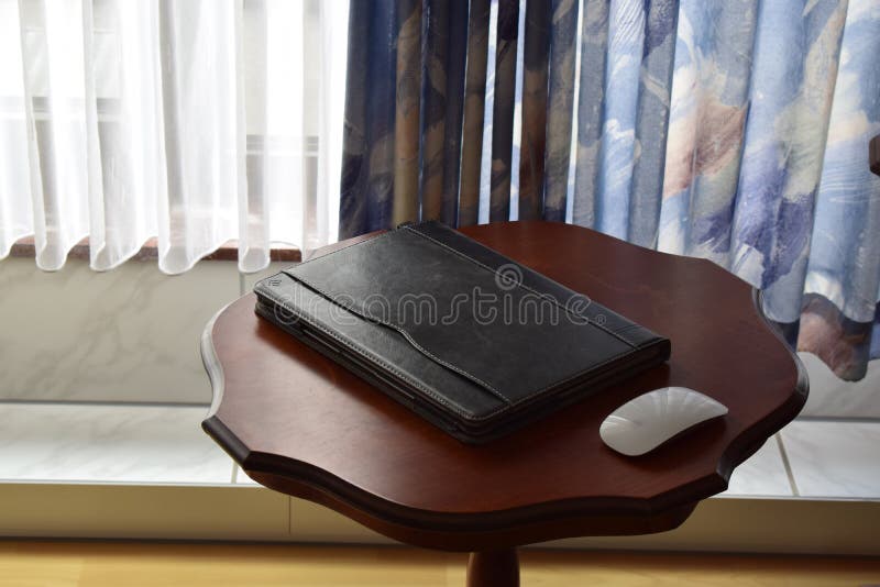 Computer in a Leather Case with a Mouse Editorial Stock Photo - Image ...