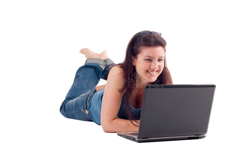 Computer Leisure stock photo. Image of beautiful, lady - 2402902