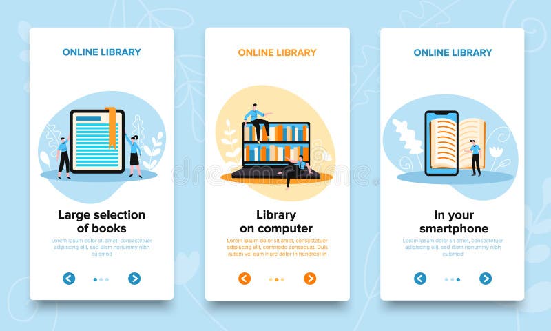 Computer Library Vertical Banners Stock Vector - Illustration of ...