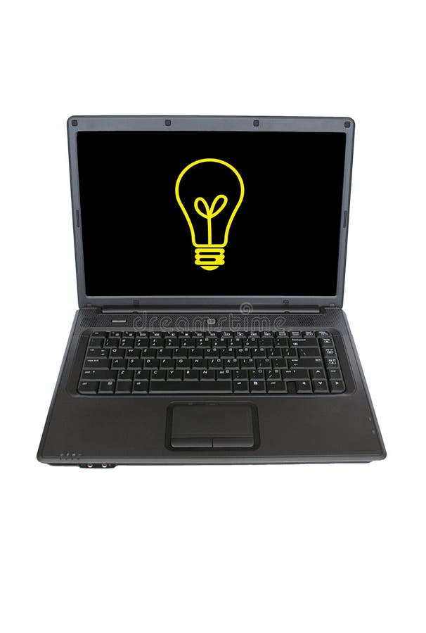 Computer and Light Bulb stock image. Image of mail, screen - 7782001