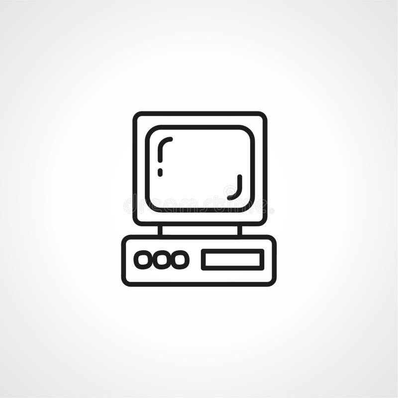 Computer Line Icon. Old Desktop Computer Icon Stock Vector ... Computer Line Icon. Old Desktop Computer Icon Stock Vector ...