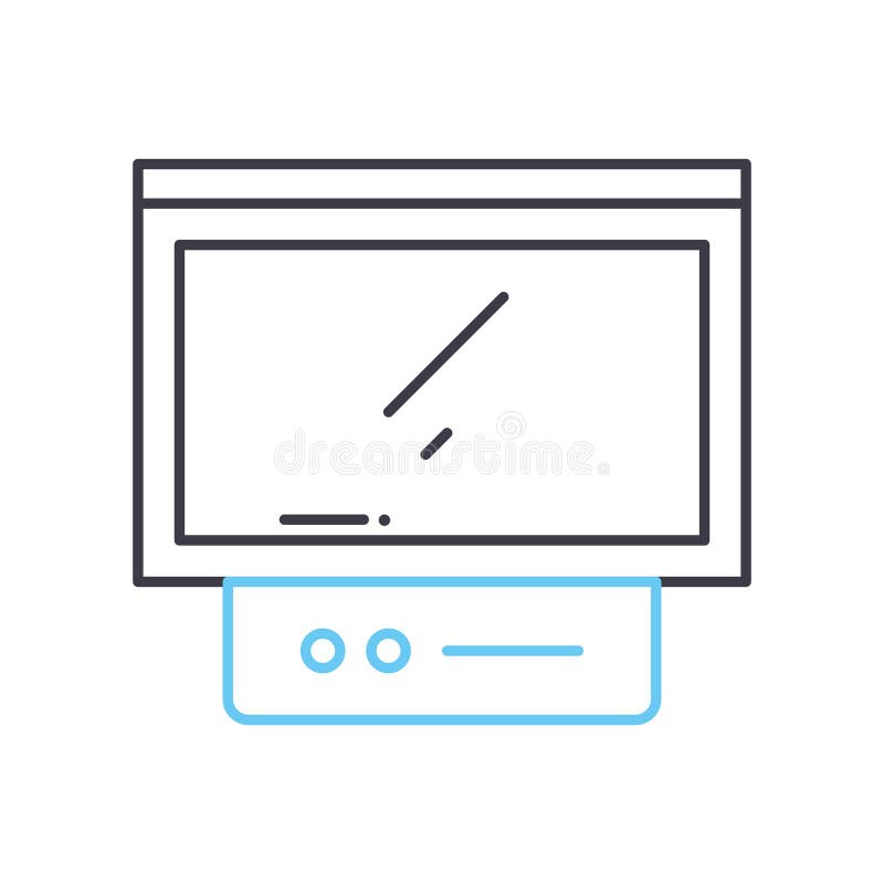Computer Line Icon, Outline Symbol, Vector Illustration, Concept Sign ...