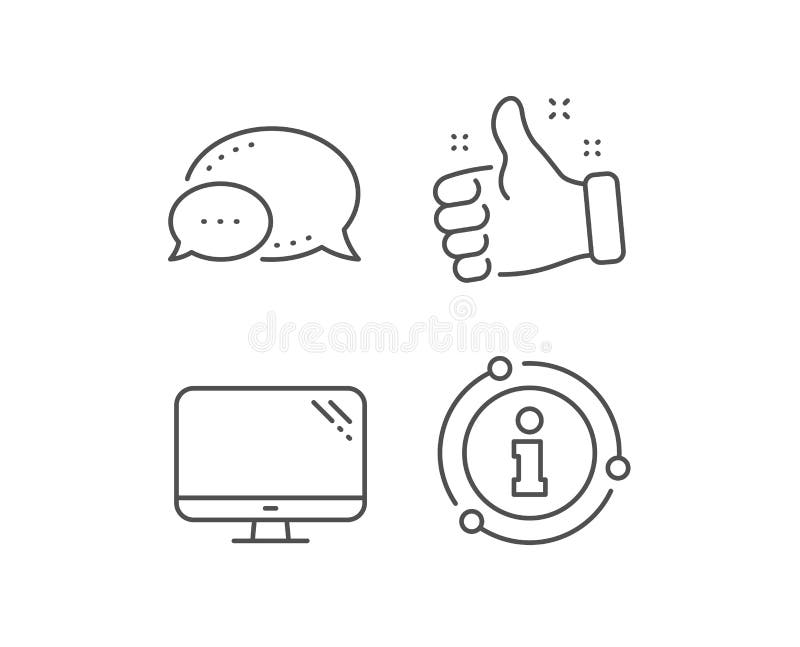 Computer Line Icon. PC Component Sign. Monitor Symbol. Vector Stock ...