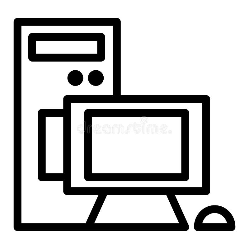 Computer Line Icon Set, Digital Symbols Collection, Vector Sketches ...