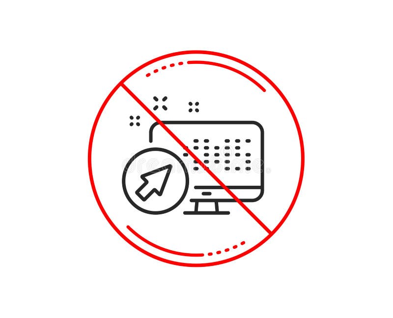 Computer Line Icon. Web System Sign. Monitor Symbol. Vector Stock ...