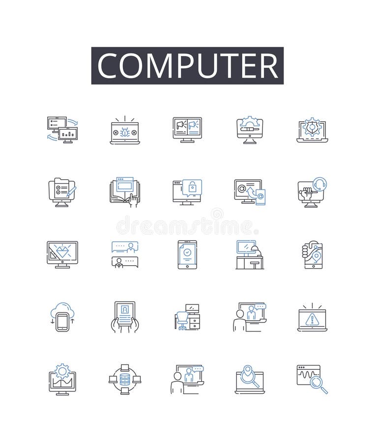 Computer Line Icons Collection. Transformation, Adaptation, Resilience ...